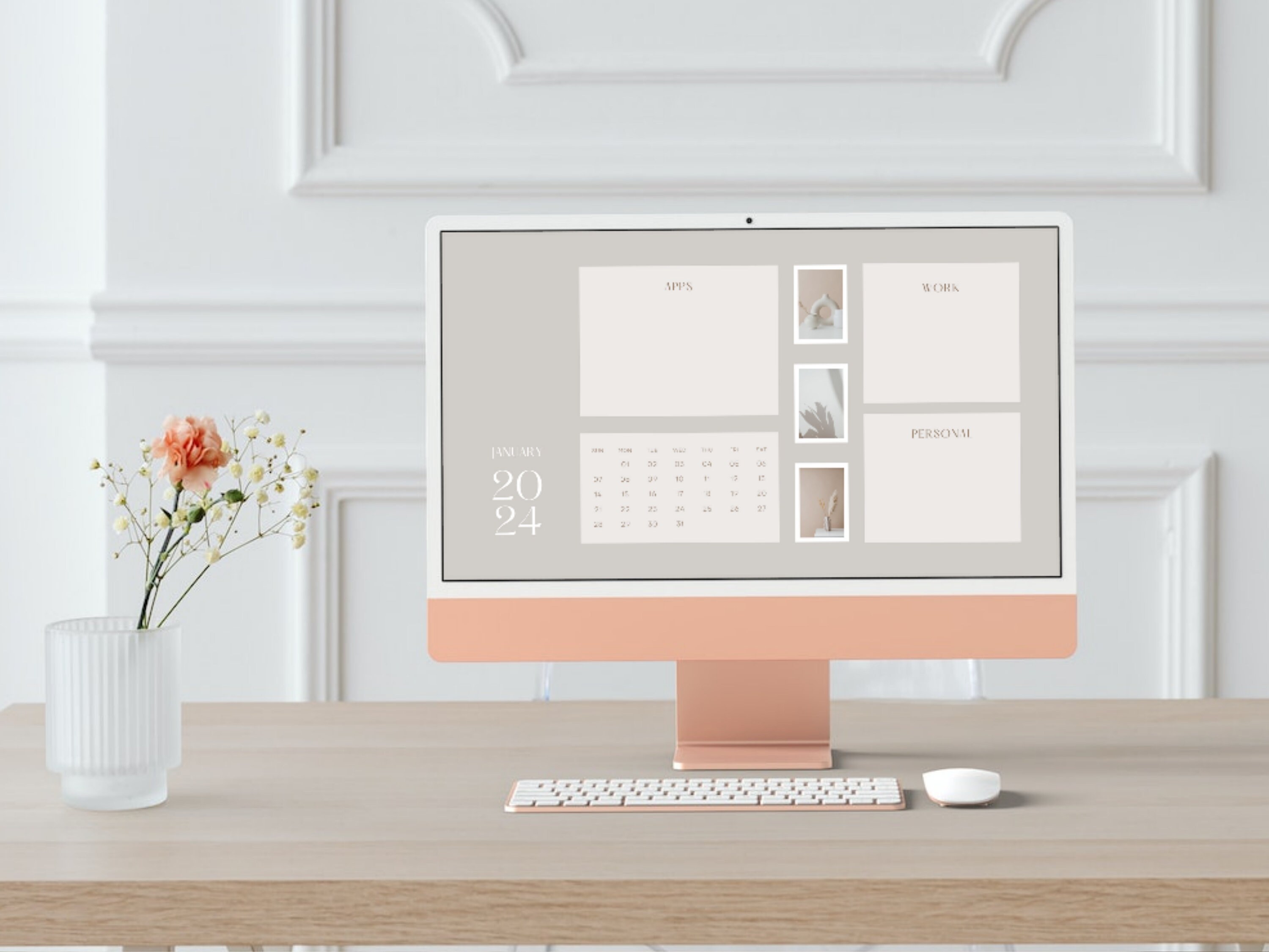 2024 Desktop Wallpaper Organizer 2024 Calendar, Minimalist Wallpaper ...