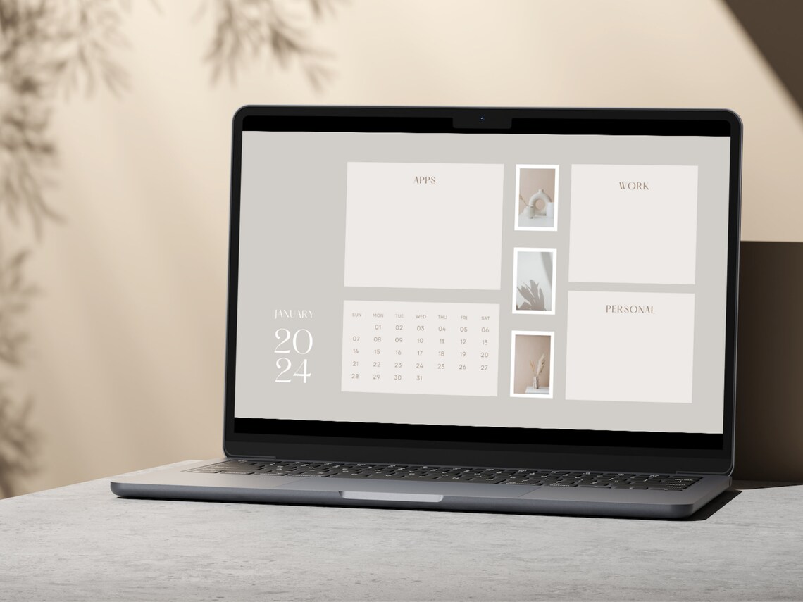 2024 Desktop Wallpaper Organizer 2024 Calendar, Minimalist Wallpaper ...