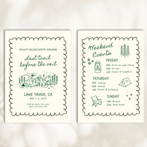 Camp Bachelorette Party Invitation and Itinerary Template | Mountain ...