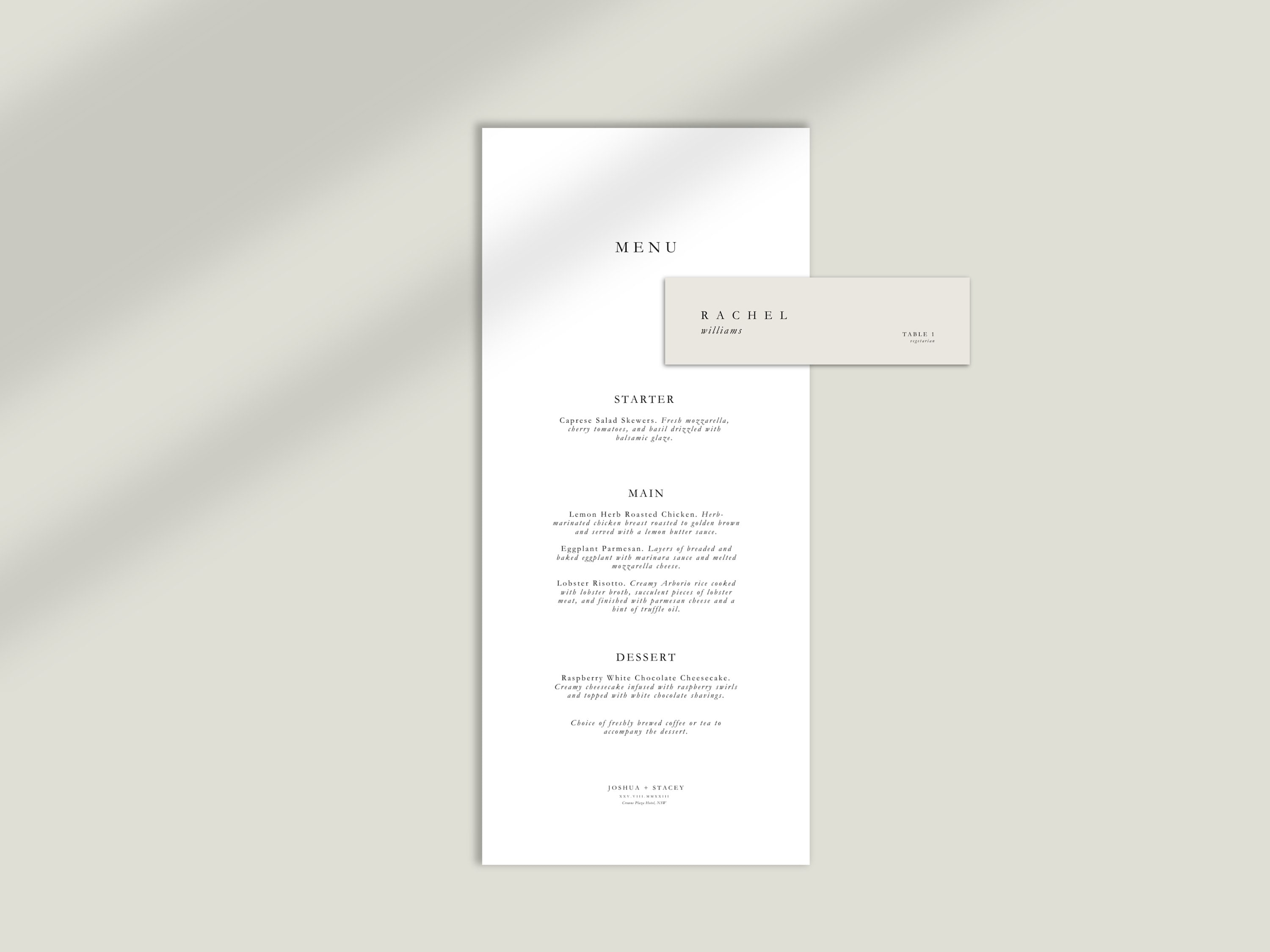Printable Wedding Menu Template Wedding Dinner Menu Card - Etsy