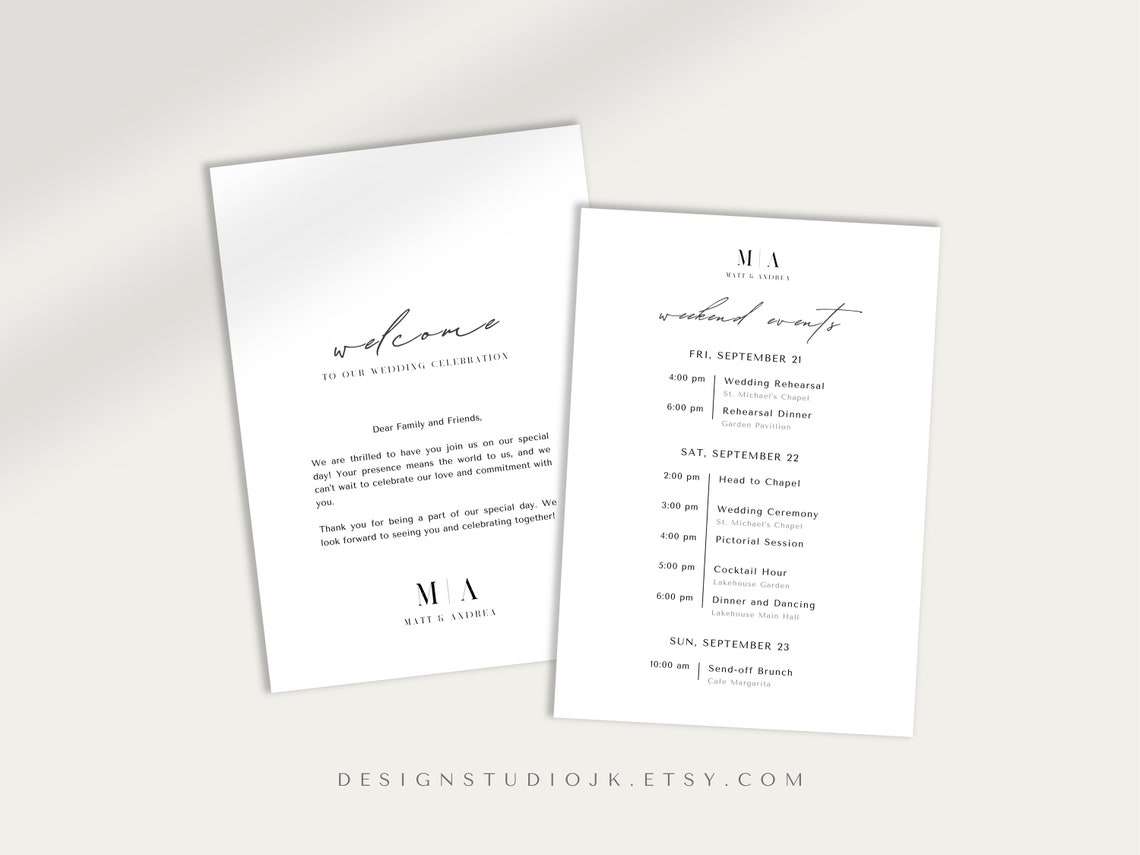 Wedding Party Timeline Template, Wedding Itinerary Template, Wedding ...