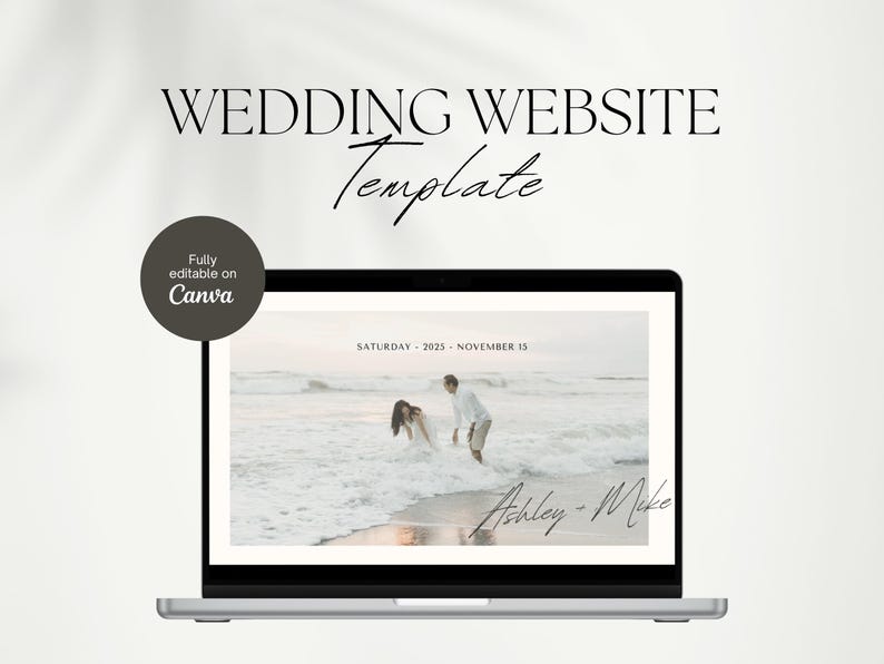 Wedding Website Template, Canva Website Template, Wedding RSVP, Digital ...