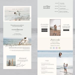 Wedding Website Template, Canva Website Template, Wedding RSVP, Digital ...