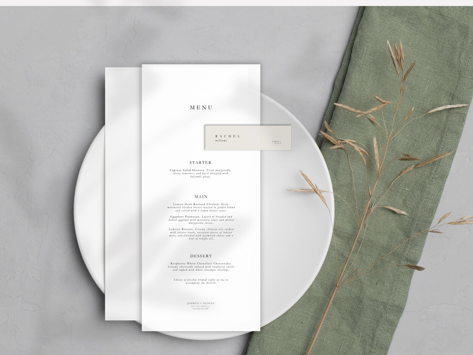 Printable Wedding Menu Template Wedding Dinner Menu Card - Etsy