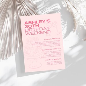 Editable Birthday Weekend Itinerary Template, Printable Birthday ...