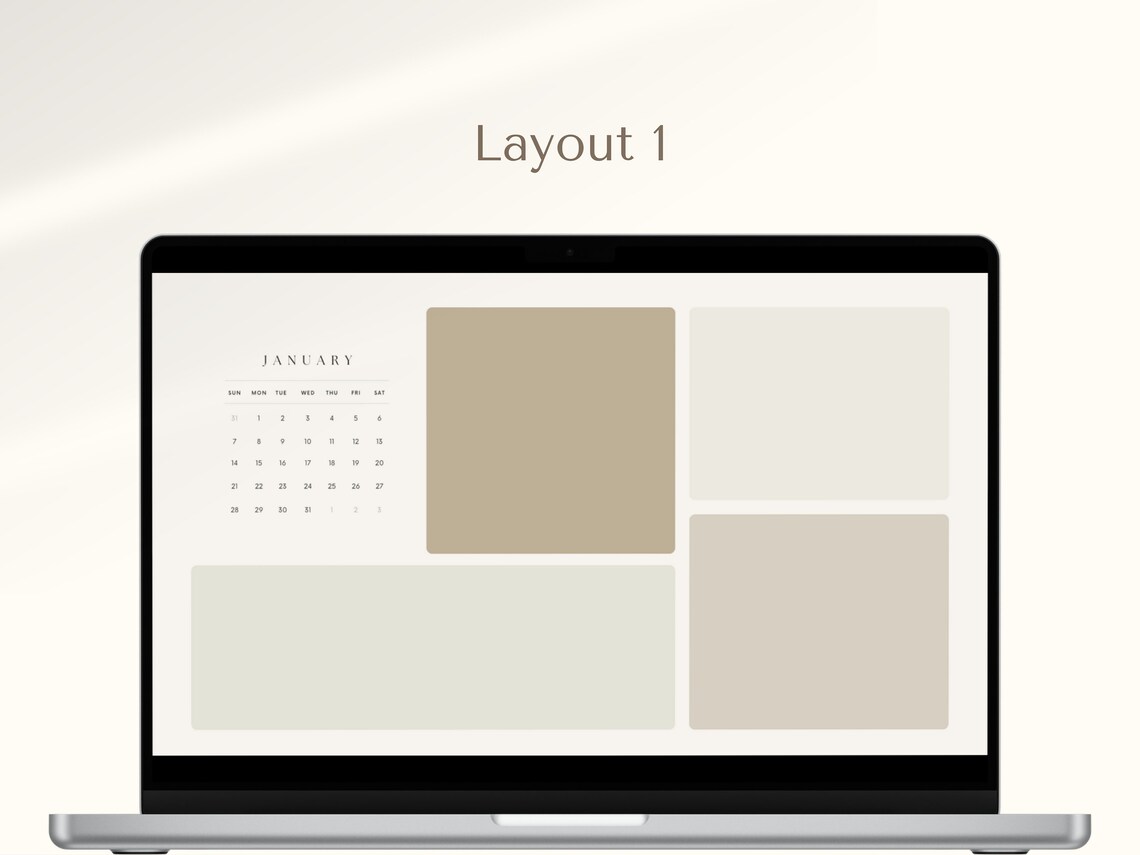 Desktop Wallpaper Organizer With Monthly Calendar 2024, Customizable ...