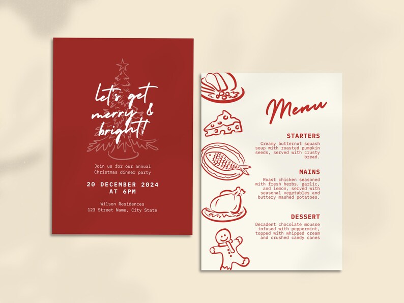 Editable Christmas Party Invitation Template, Whimsical Friendsmas ...