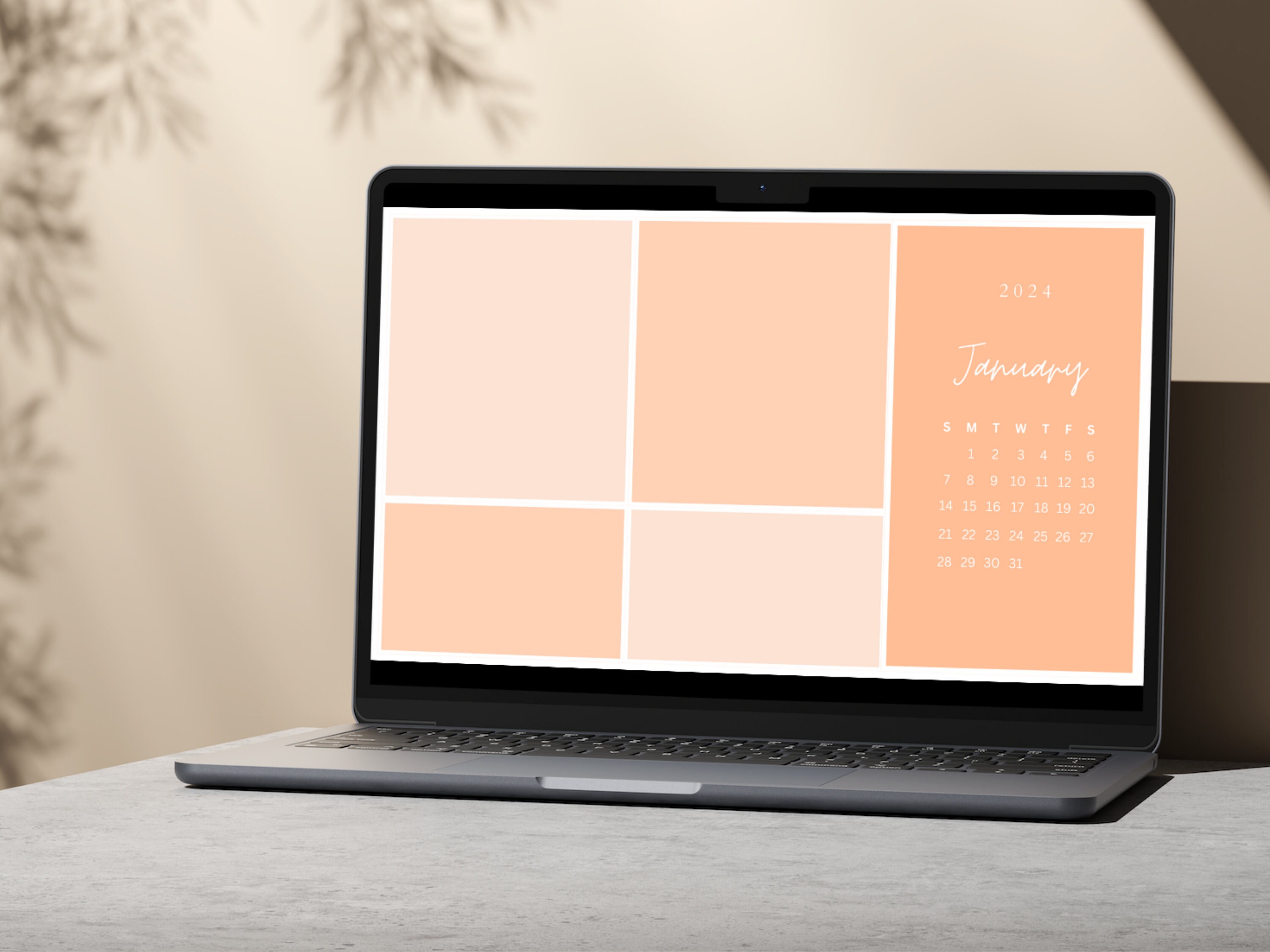 Desktop Wallpaper Organizer With Monthly Calendar 2024, Customizable ...