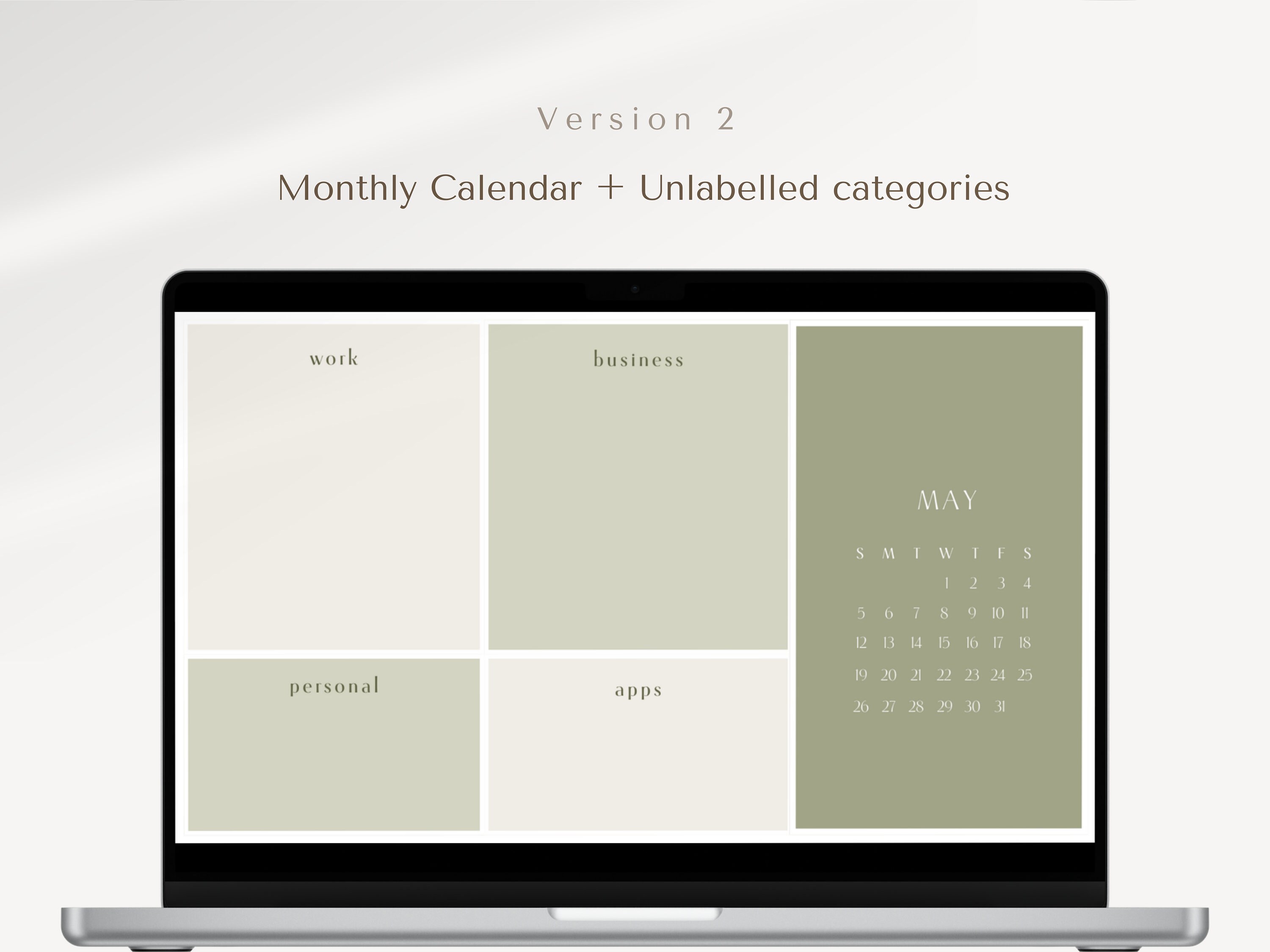 2024 Monthly Calendar Desktop Wallpaper, Mac Wallpaper 2024, Sage Green ...