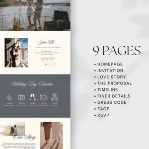 Canva Wedding Website Template, Digital Invitation, Wedding Timeline of ...