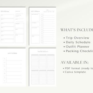 Printable Travel Planner Template, Printable Travel Itinerary ...