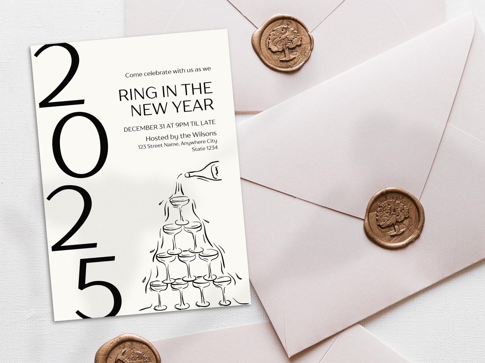Editable New Years Eve Party Invitation Template, Modern New Years ...
