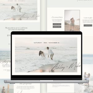 Wedding Website Template, Canva Website Template, Wedding RSVP, Digital ...