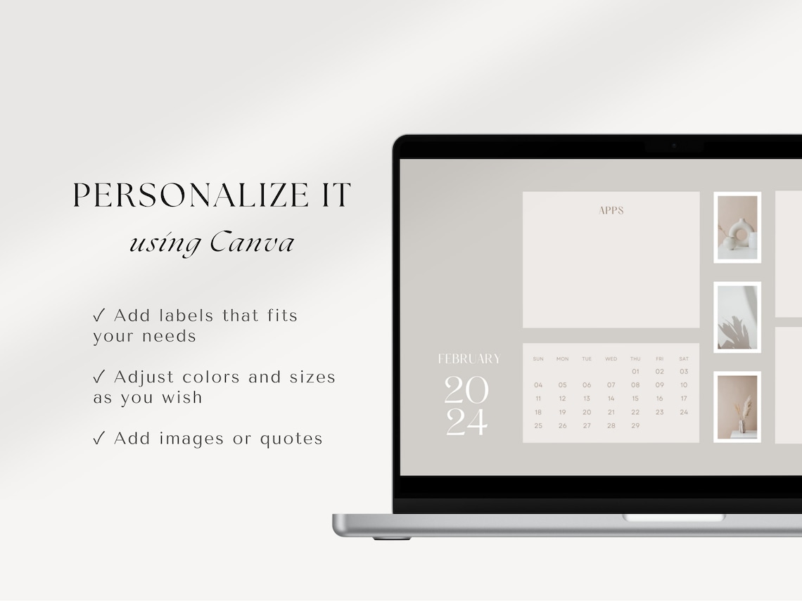 2024 Desktop Wallpaper Organizer 2024 Calendar, Minimalist Wallpaper ...