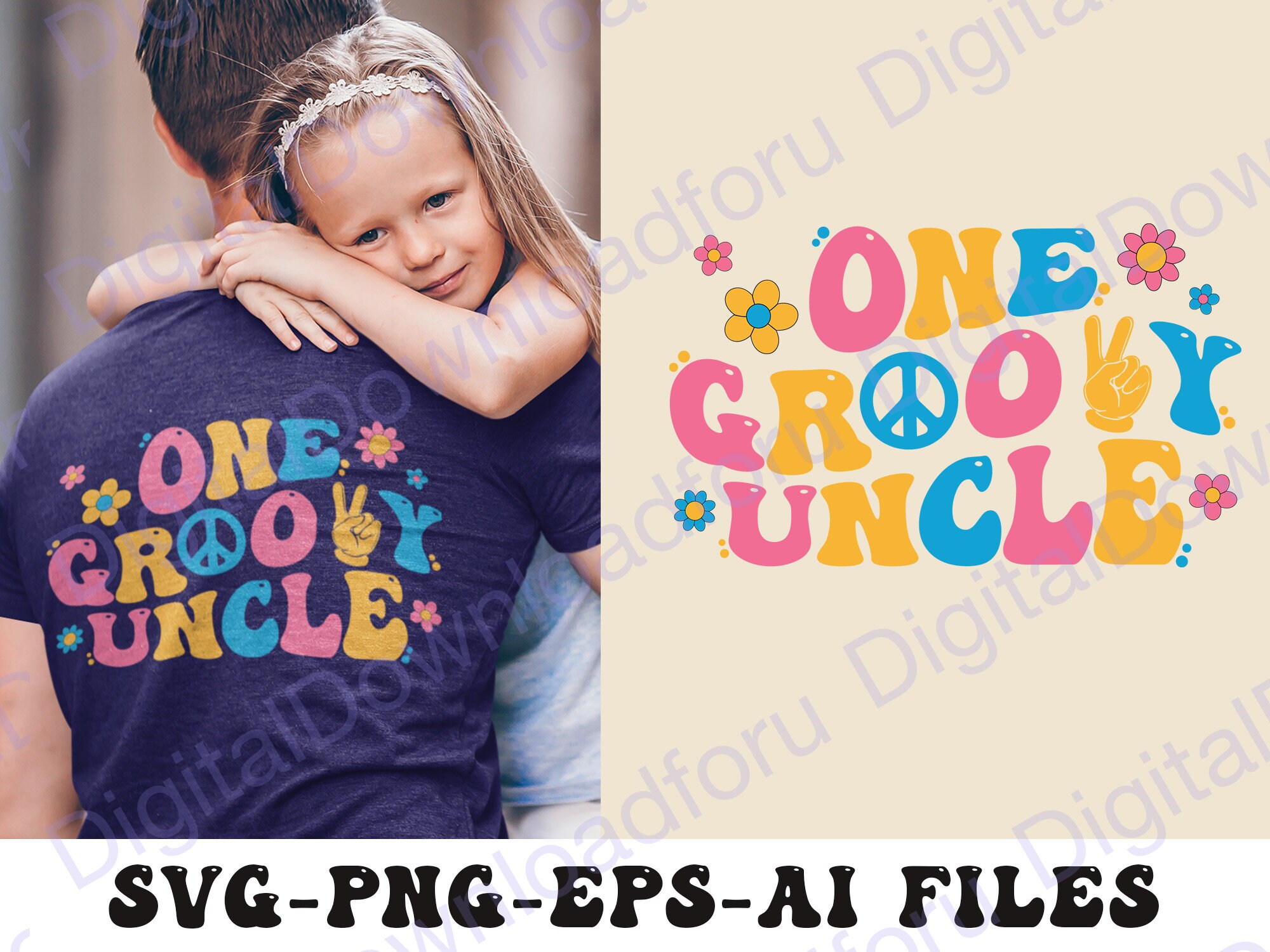 One Groovy Uncle Svg, Groovy Birthday Png, Groovy Shirt Uncle Png ...
