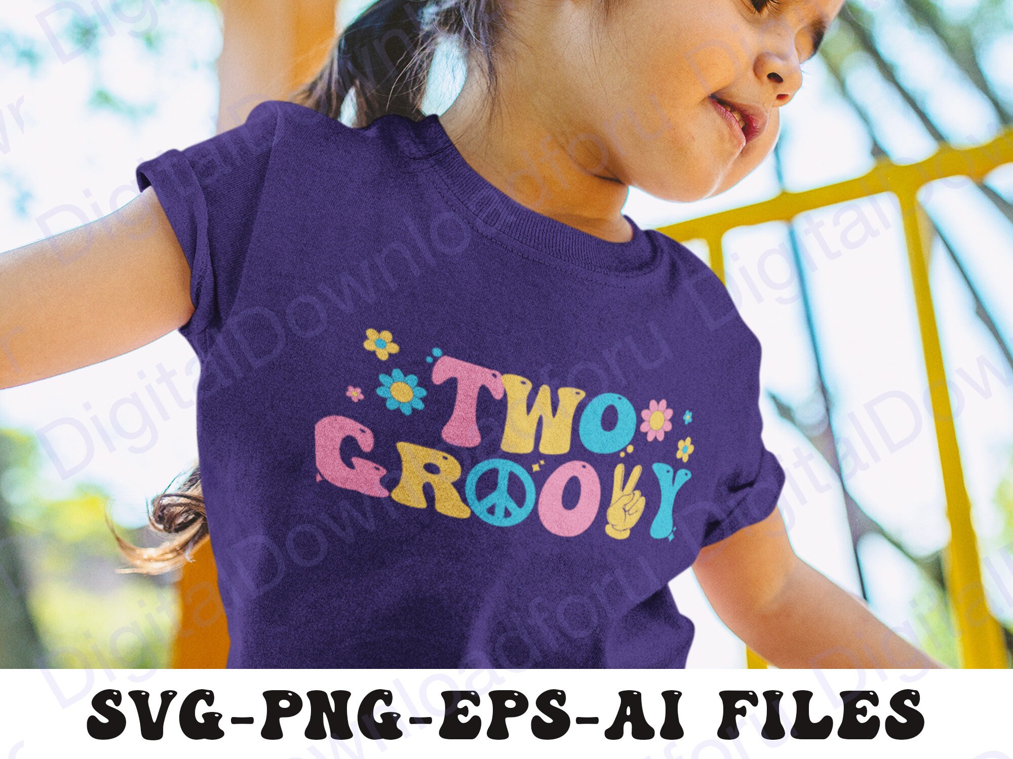 Groovy Two Svg, Groovy Birthday Two Svg, Two of the Groovy Svg Png ...