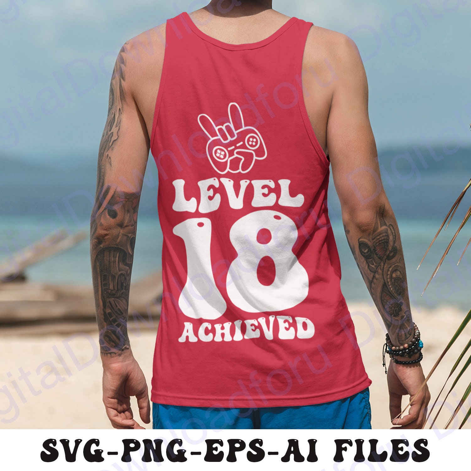 Level 18 Achieved, 18th Birthday SVG, 18th Birthday Gift PNG, 18th ...