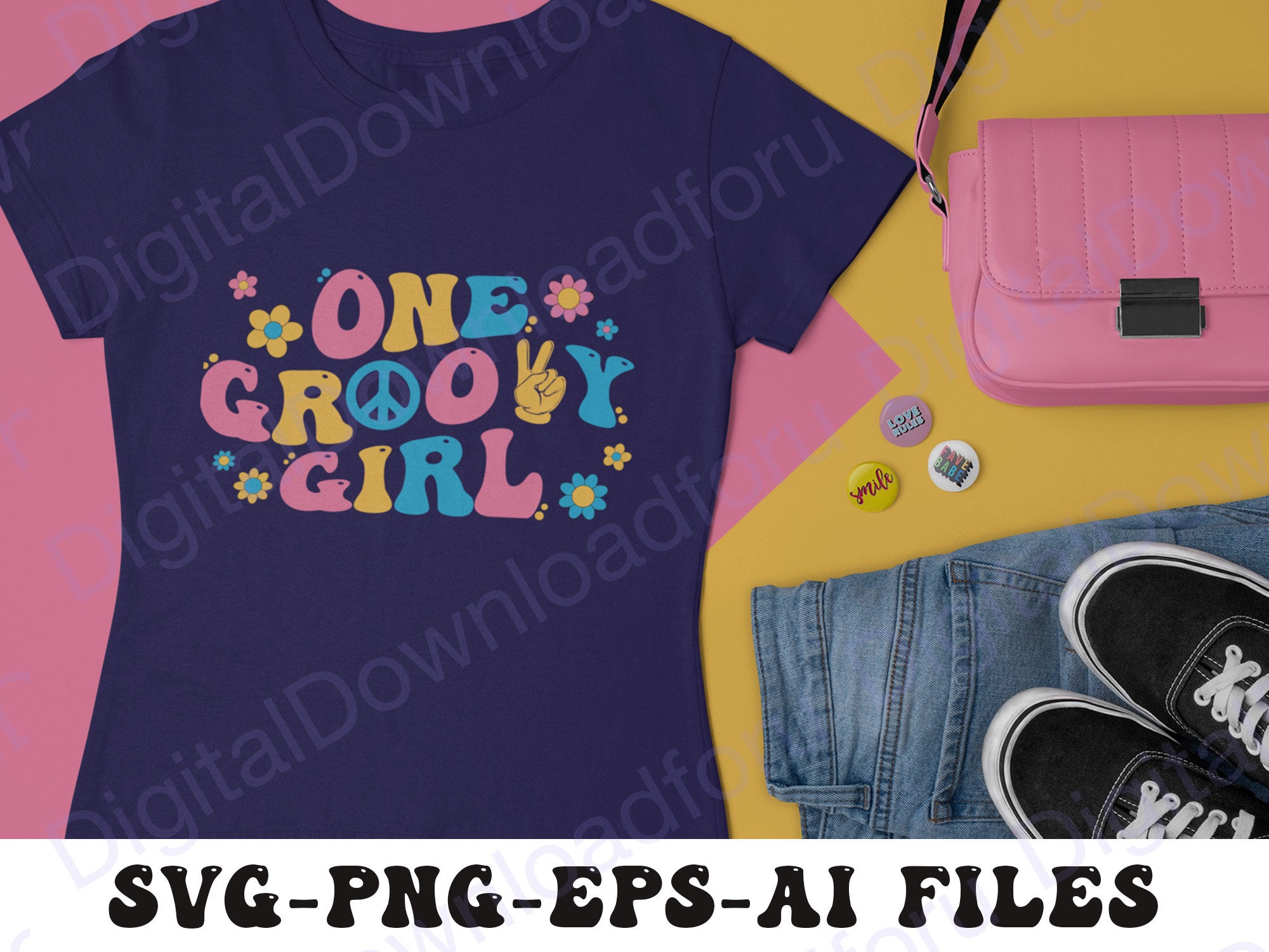 One Groovy Girl Svg, Groovy Birthday Girl Svg, Girl of the Groovy Svg ...
