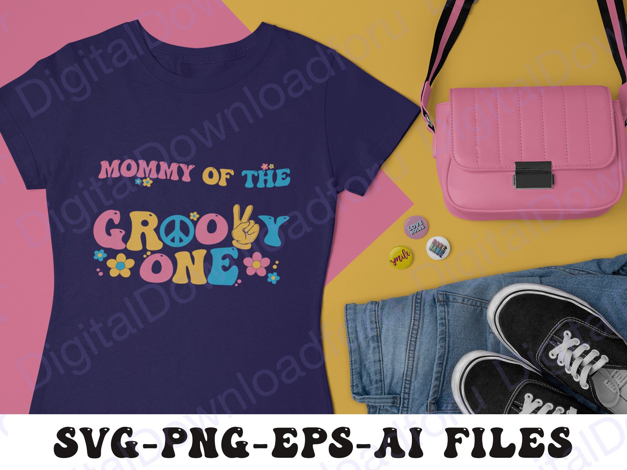 Groovy One Svg, Groovy Birthday Mom Svg, Mommy of the Groovy Svg Png ...