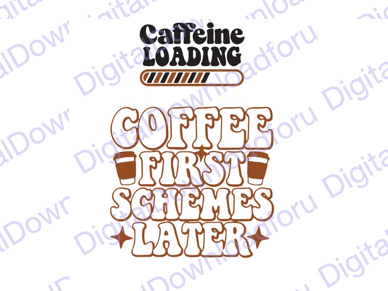 Caffeine Loading Svg Funny Png Design Caffeine Png Coffe - Etsy