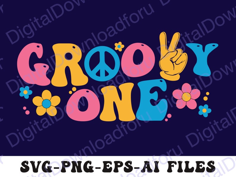 Groovy One Svg, Groovy One Png, Girls and Boys Birthday Png, Groovy One ...