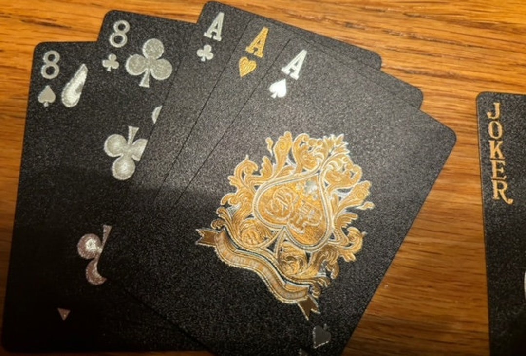One Playing Card Deck Reading S & P Black and Gold - Etsy