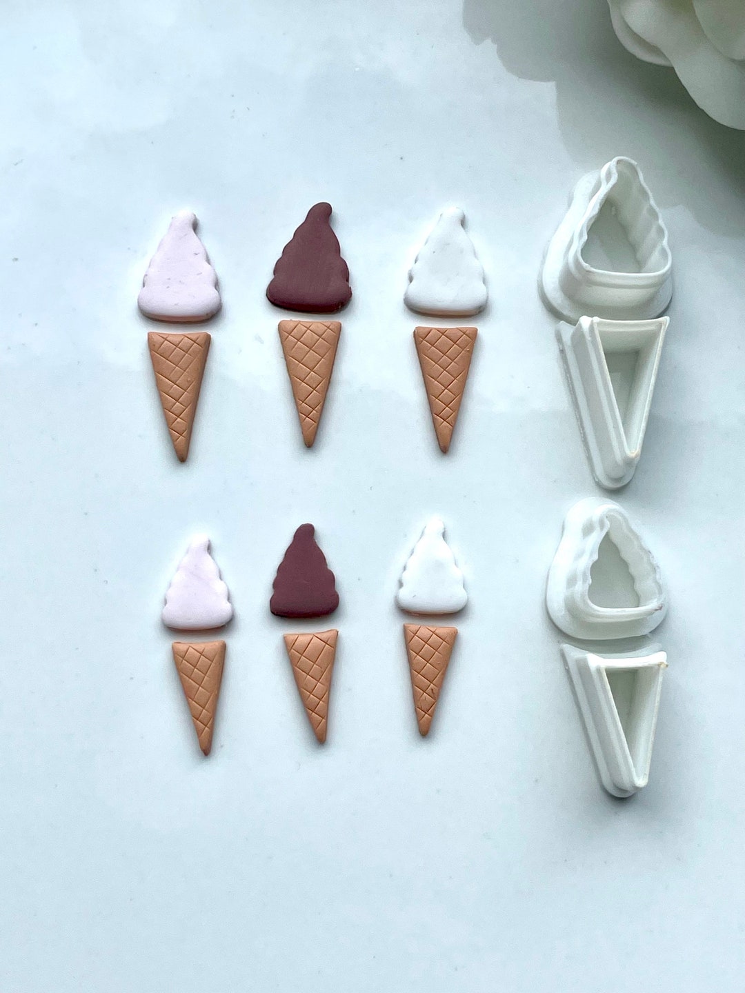 Ice Cream Whippy & Cone Clay Cutter Set - Polymer Clay Cutter - Earring ...