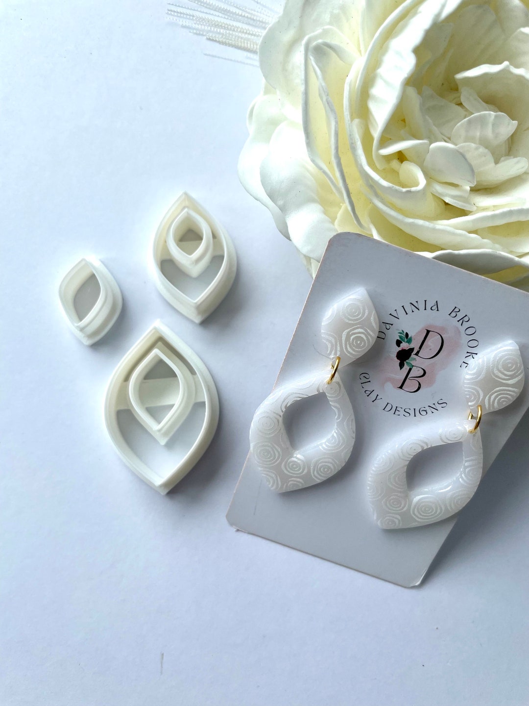 Elegant Cutout Double Drop Clay Cutter- Various Sizes - Polymer Clay ...