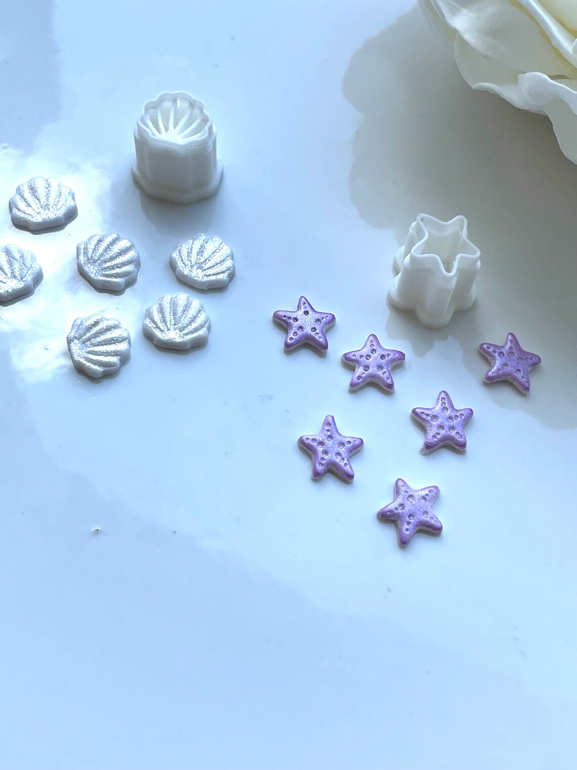Shell & Starfish Small Stud Cutter Set - Polymer Clay Cutter - Earring ...