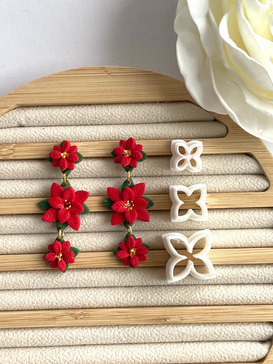 Poinsettia Petal and Leaf Clay Cutters - Polymer Clay Tools - Jewellery ...