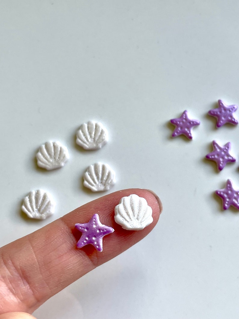 Shell & Starfish Small Stud Cutter Set - Polymer Clay Cutter - Earring ...