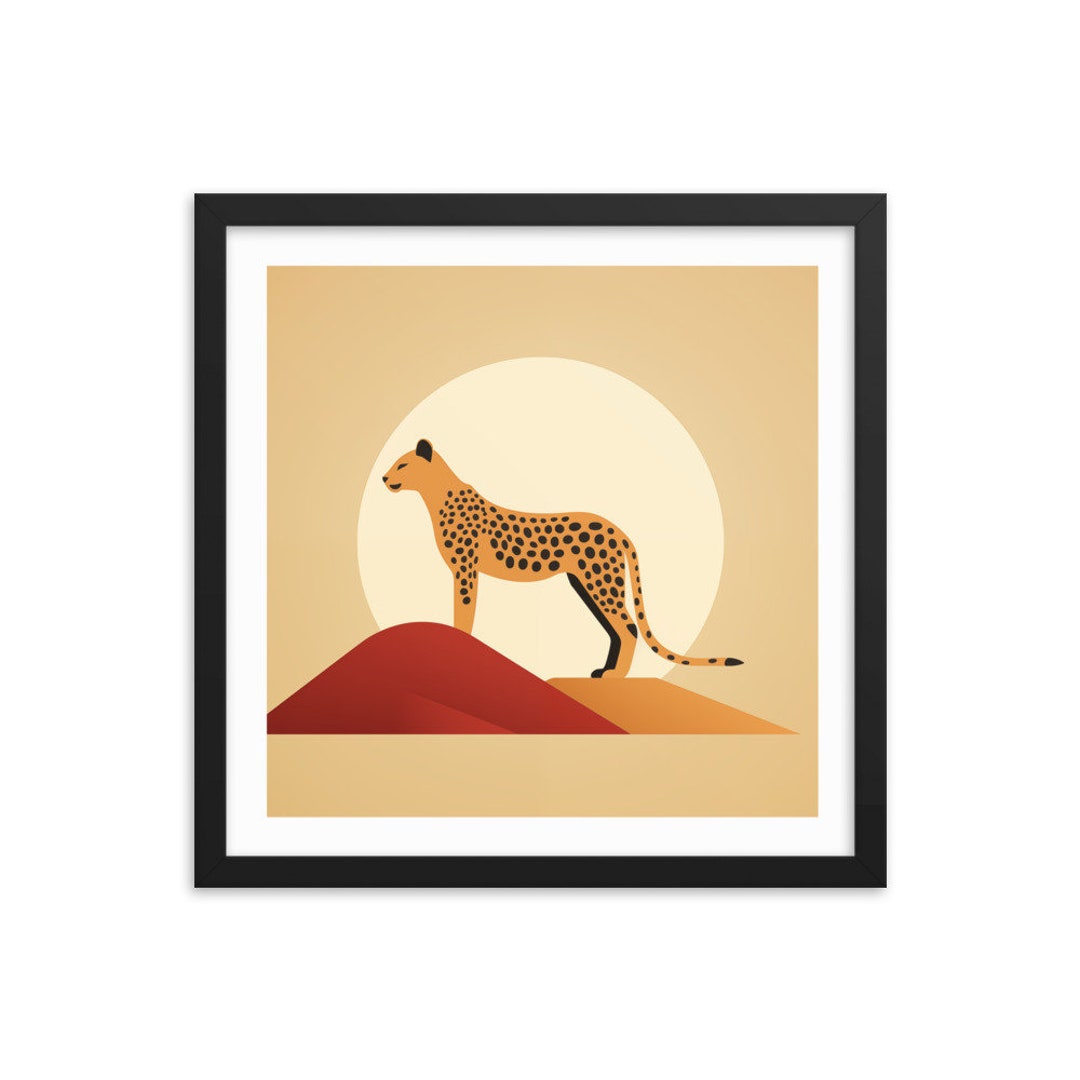 Minimalist Cheetah Art Print Contemporary Wildlife Decor - Etsy