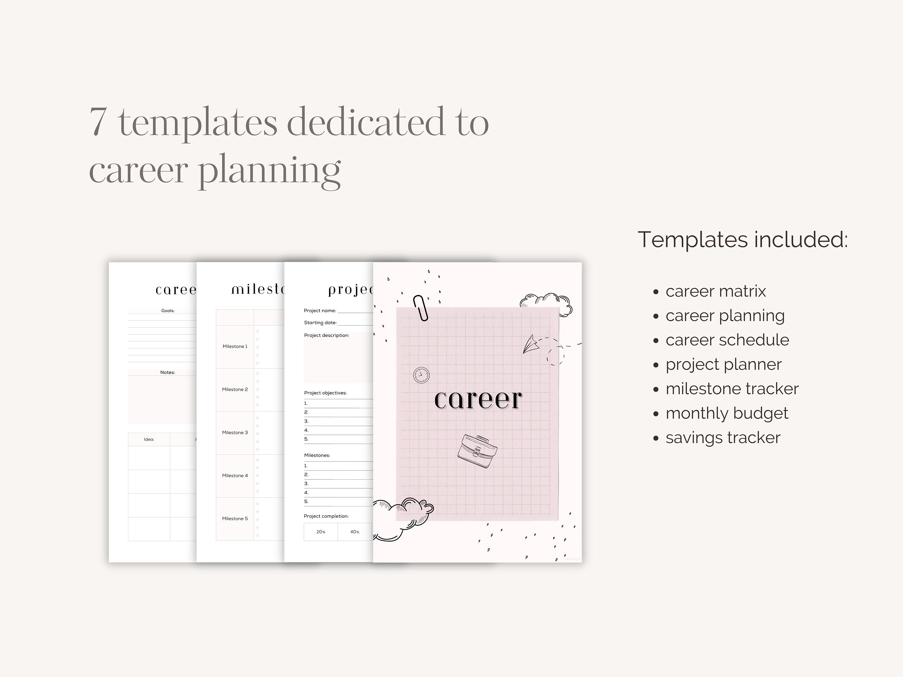 PRINTABLE Glow up Diary Undated Templates | A4, A5, US Letter, US Half ...