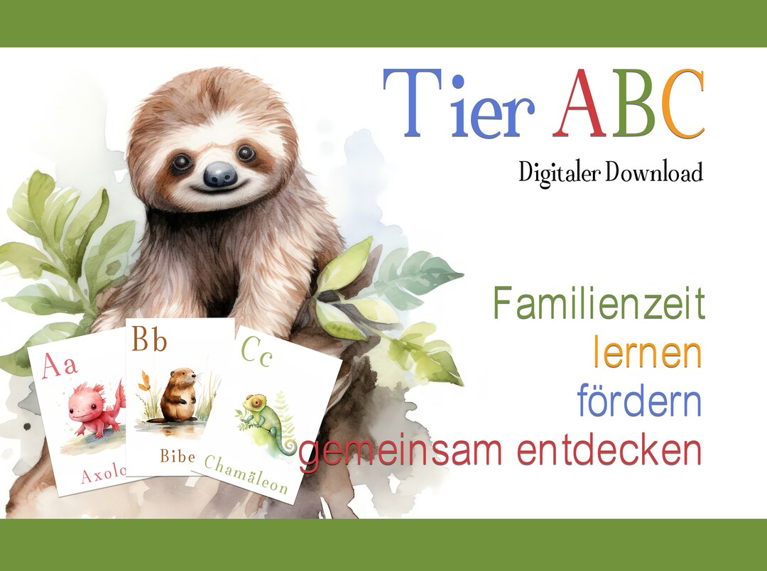 Tier ABC Alphabet Buchstaben Lernen Fördern Vorschule - Etsy