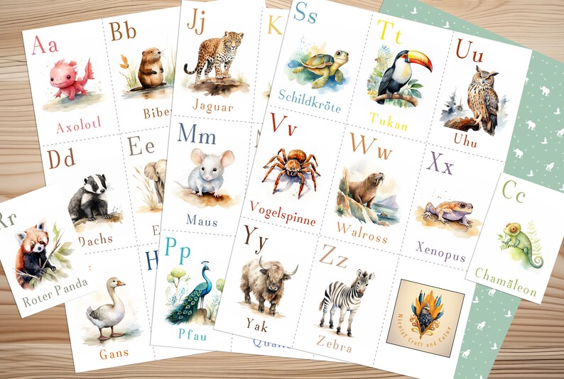 Tier ABC Alphabet Buchstaben Lernen Fördern Vorschule - Etsy