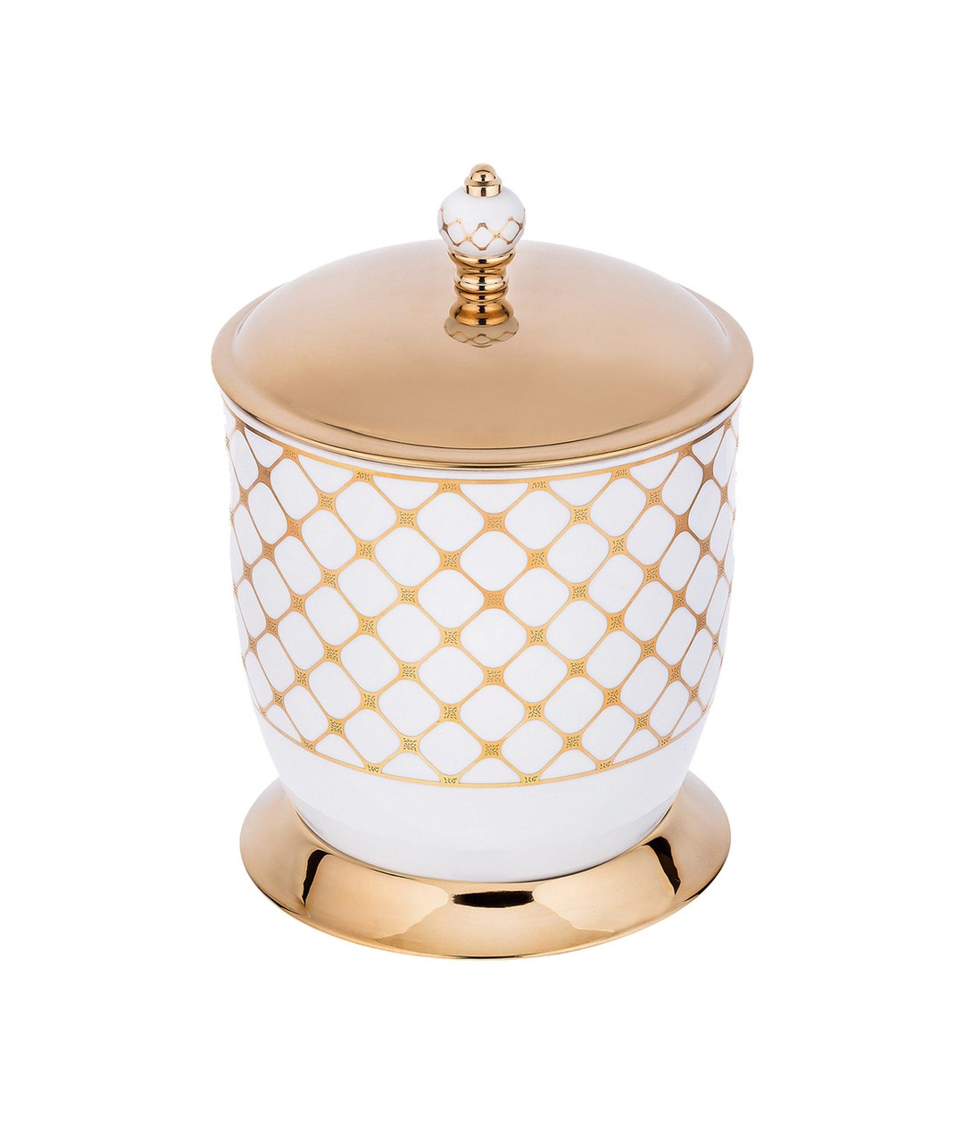 Geometric Gold Bath Dustbin, Pvd-coated, 3lt., Garbage Basket Bin for ...