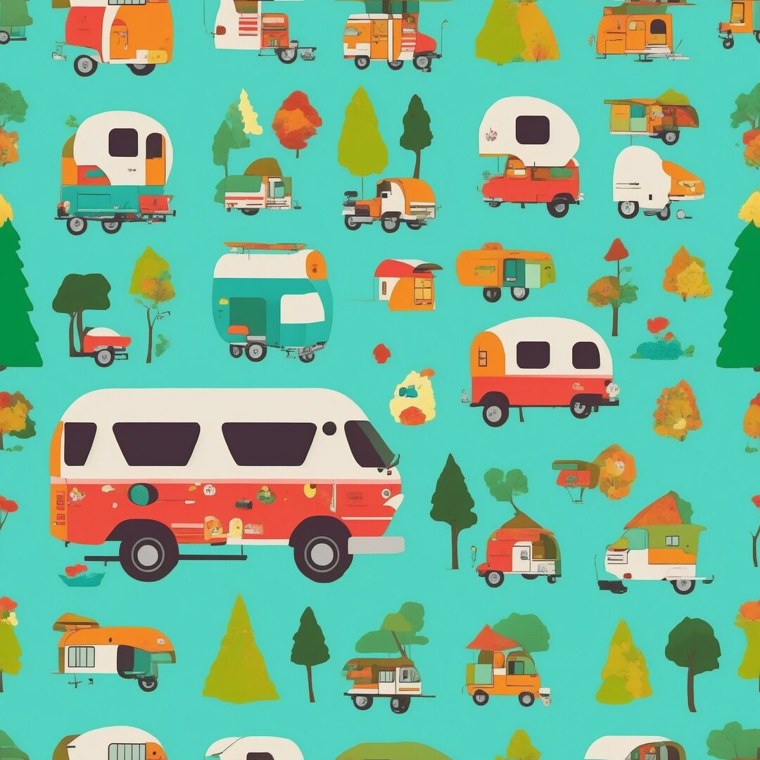 Retro Wall Art Camper Canvas RV Art Van Life Camper Picture Art Frame ...