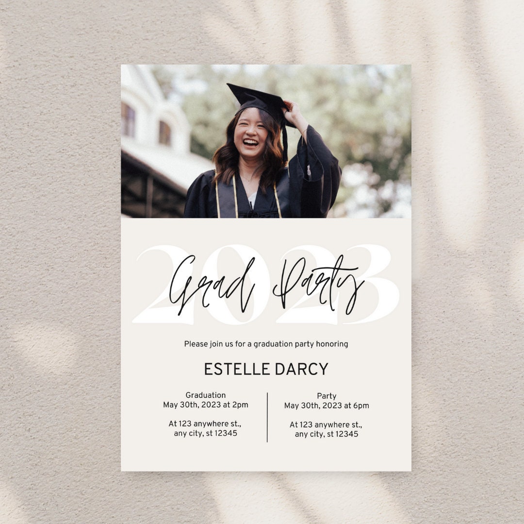 Graduation Invitation Template, Graduation Invitation, Modern Grad ...