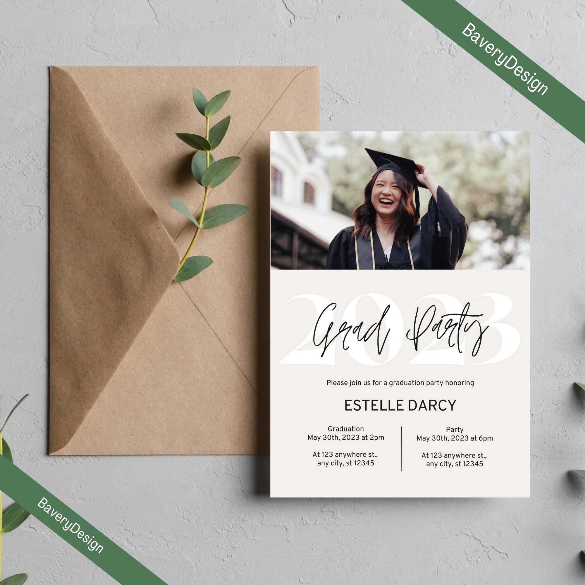 Graduation Invitation Template, Graduation Invitation, Modern Grad ...