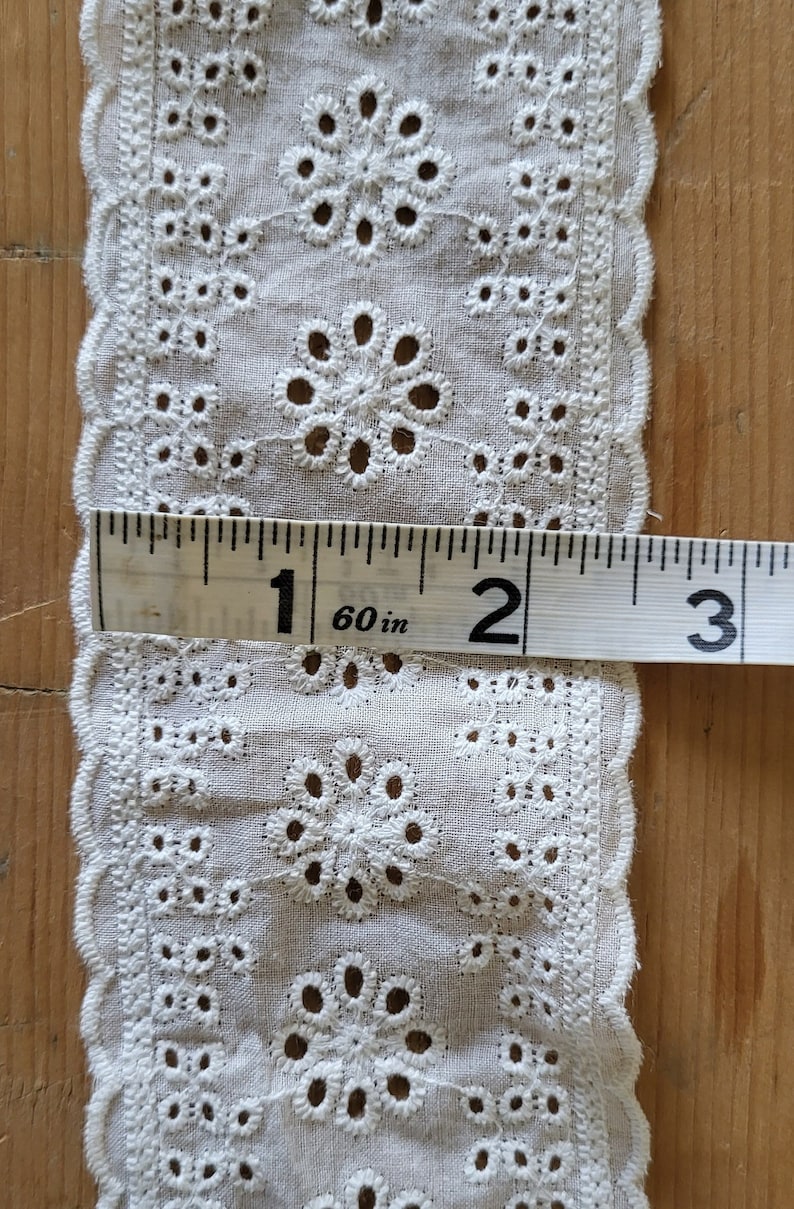 Milk White Broderie Anglaise Lace Scalloped Edges and Floral - Etsy