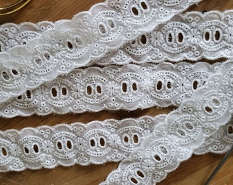 Milk White Broderie Anglaise Lace Scalloped Edges and Floral - Etsy