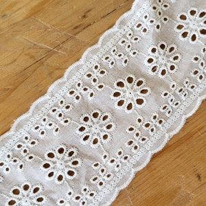 Milk White Broderie Anglaise Lace Scalloped Edges and Floral - Etsy