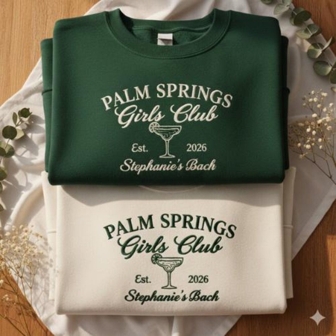 Palm Springs Girls Club Shirt, Cocktail Embroidered Shirt, Women’s Club ...
