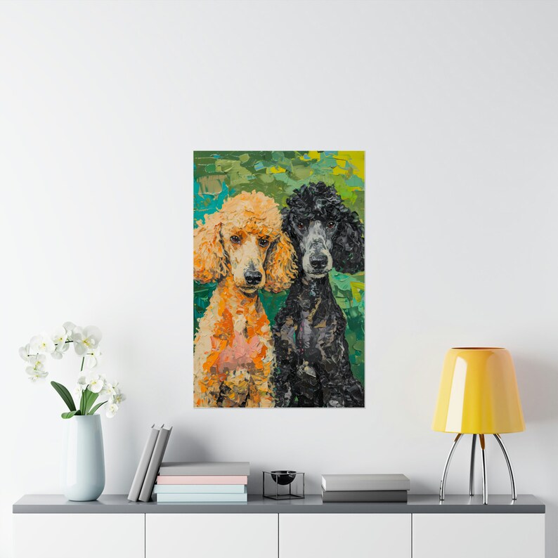 Standard Poodle Poster Art, Fine Art of 2 Poodles, Standard Poodle ...