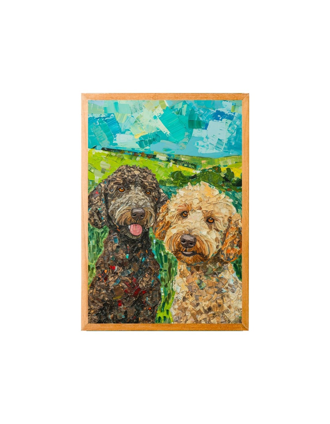 Labradoodle Poster, Fine Art of 2 Labradoodles, Art Labradoodles ...