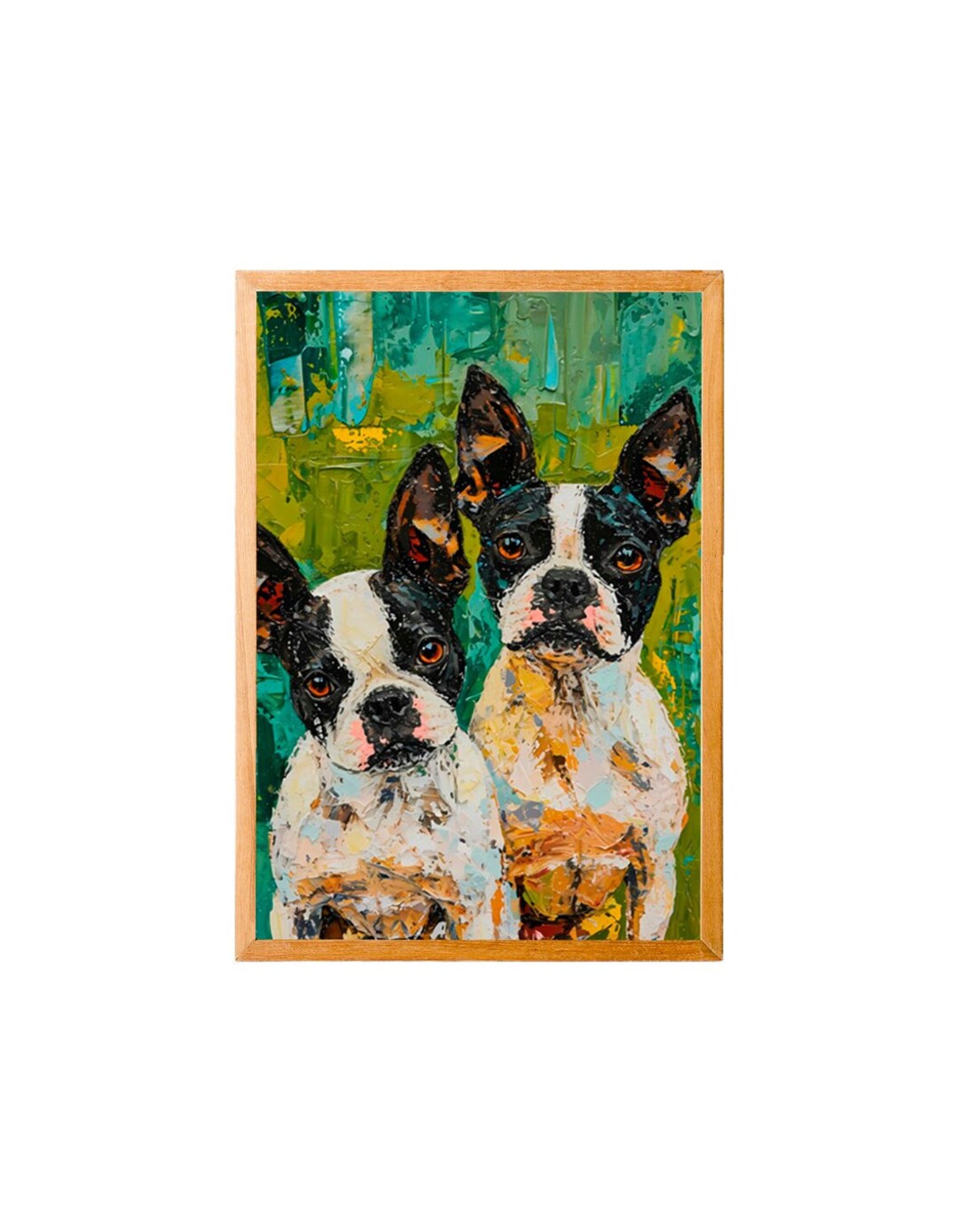 Boston Terrier Poster, Fine Art of 2 Boston Terriers, VRBO Print, Air ...