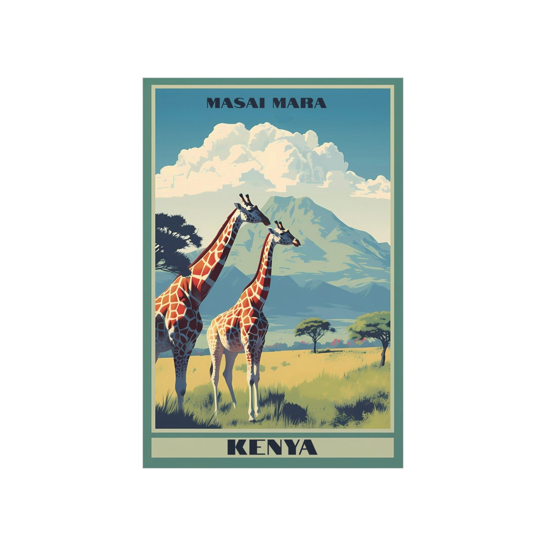 Kenya Travel Poster, Vintage Kenya Poster, Travel Poster, Retro Travel ...