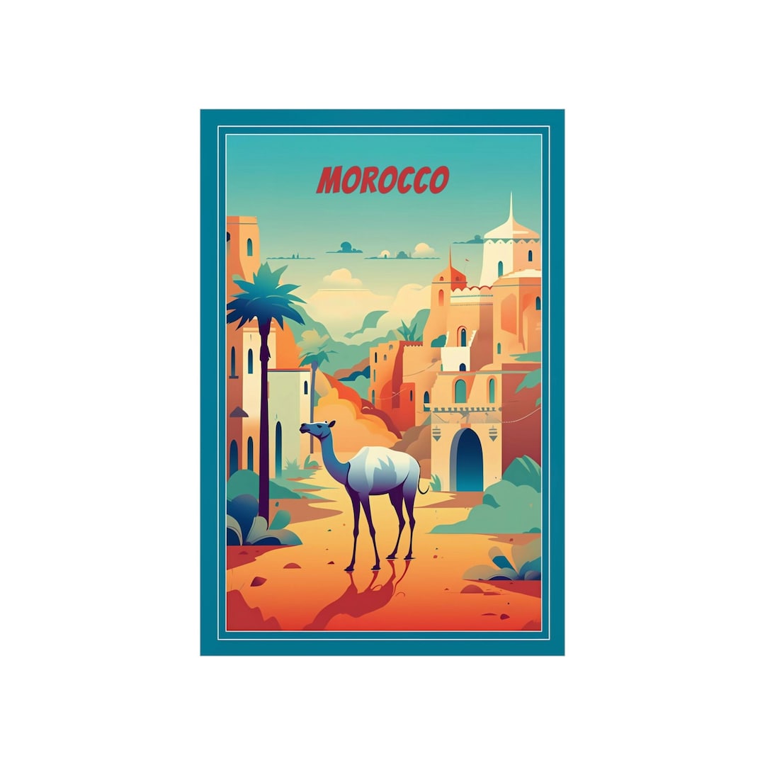 Morocco Travel Poster, Vintage Morocco Poster, Travel Poster, Retro ...