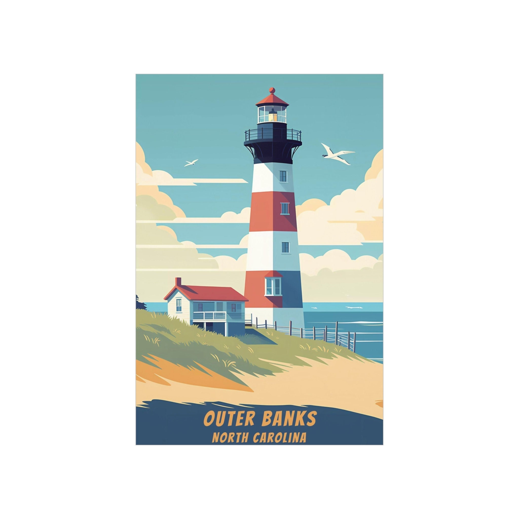 North Carolina Travel Poster, Vintage North Carolina Poster, Travel ...