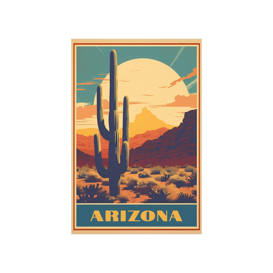 Arizona Travel Poster, Vintage Arizona Poster, Travel Poster, Retro ...